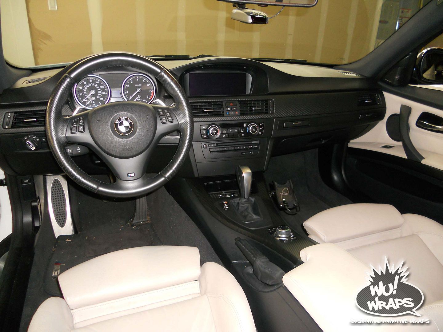 BMW e90 335i M-Sport interior trim Matte black cf fabric wrap Wu! Wraps ...